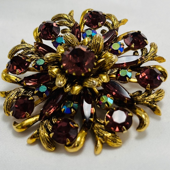 SELRO SELINI | Jewelry | Vintage Selro Selini Rose Pink Flower Gold ...